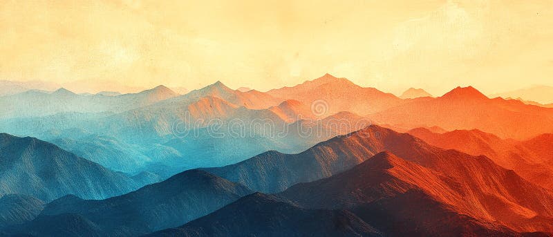 A Gradient Overlay on a Mountain Range: Vibrant Colors Shifting Across ...