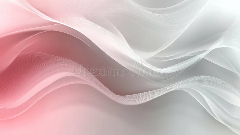 Gradient from Pale Pink To Soft Gray, with Flowing Wavy Lines in White ...