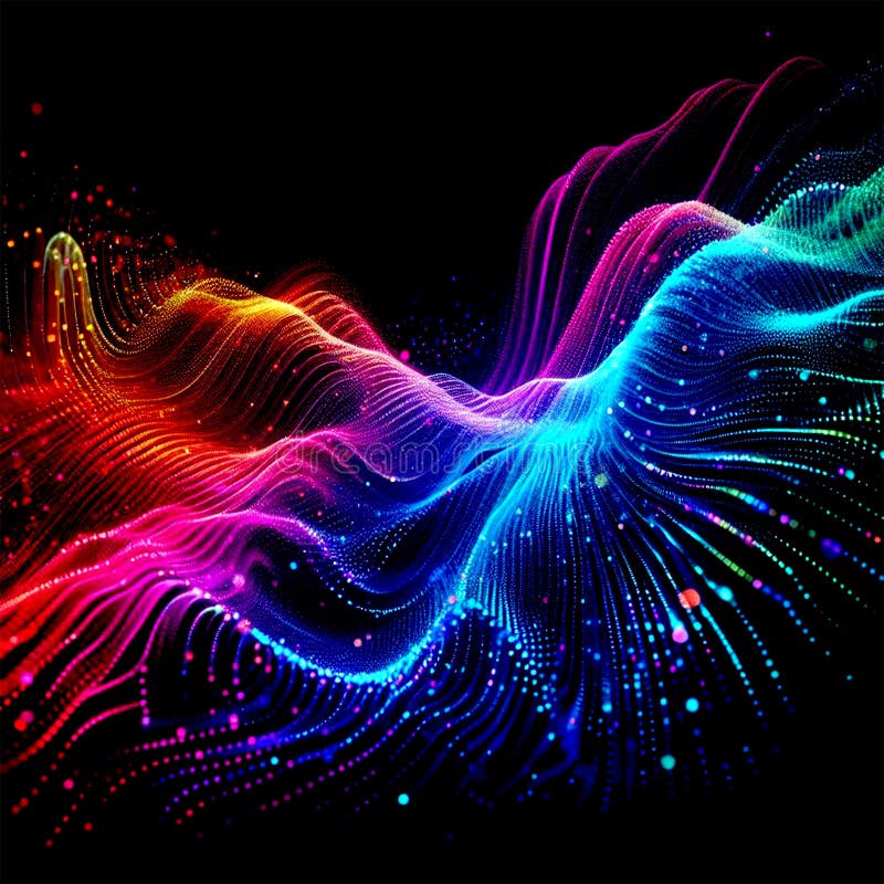 Gradient Particle Wave Background 2 Stock Illustration - Illustration ...