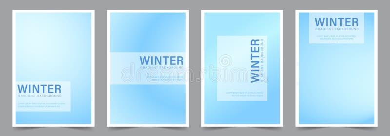 Gradient Pastel Winter Background. Set of Trendy Blurred Templates ...