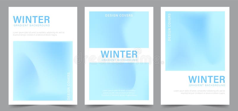 Gradient Pastel Winter Background. Set of Trendy Blurred Templates ...