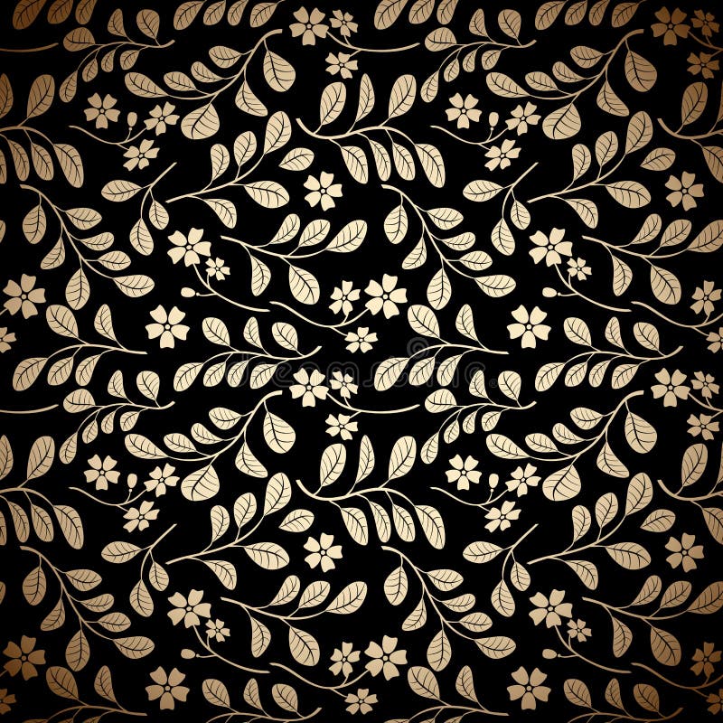 Gradient Pattern with Gold Floral Branches - Vector Decorative ...