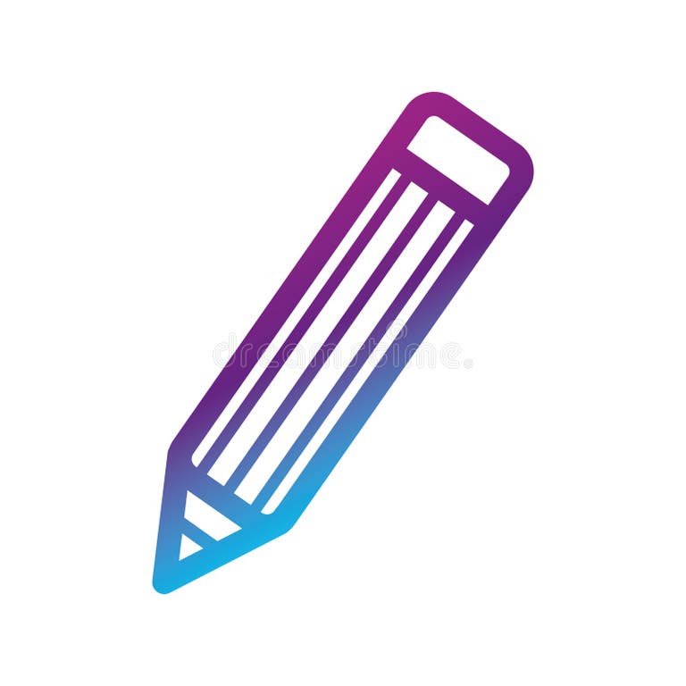 Gradient Pencil Icon in Purple and Blue Tones Vector Stock Vector ...