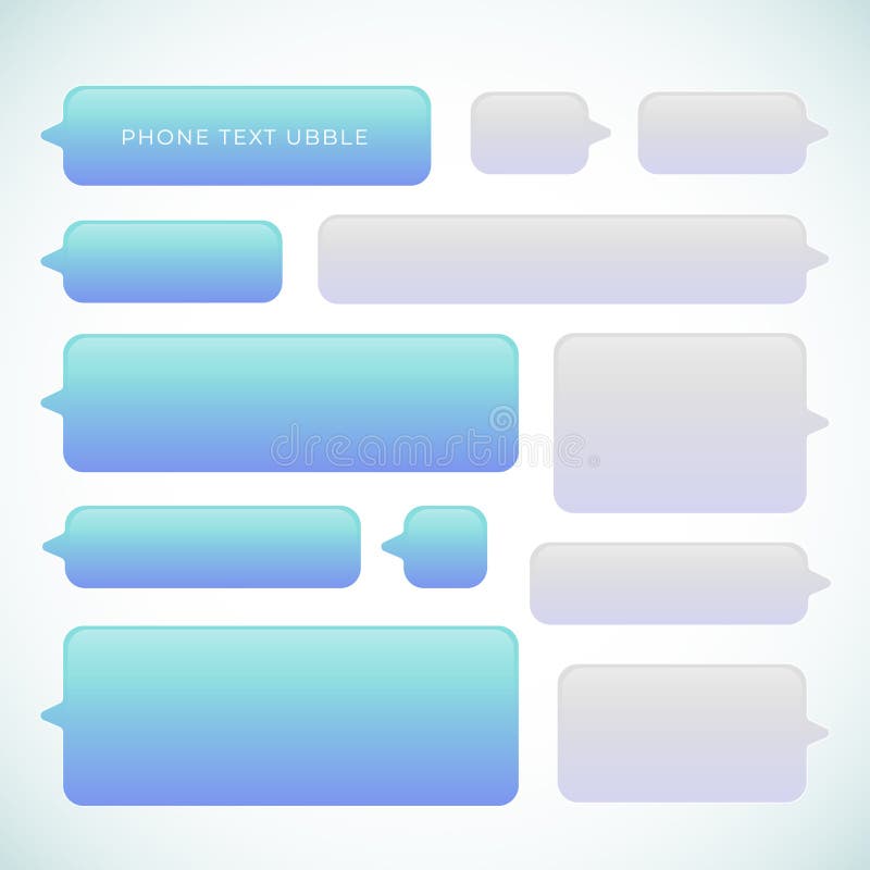 Gradient Phone Text Bubble Set Vector Illustration. Stock Vector - Illustration of frame, bubble ...