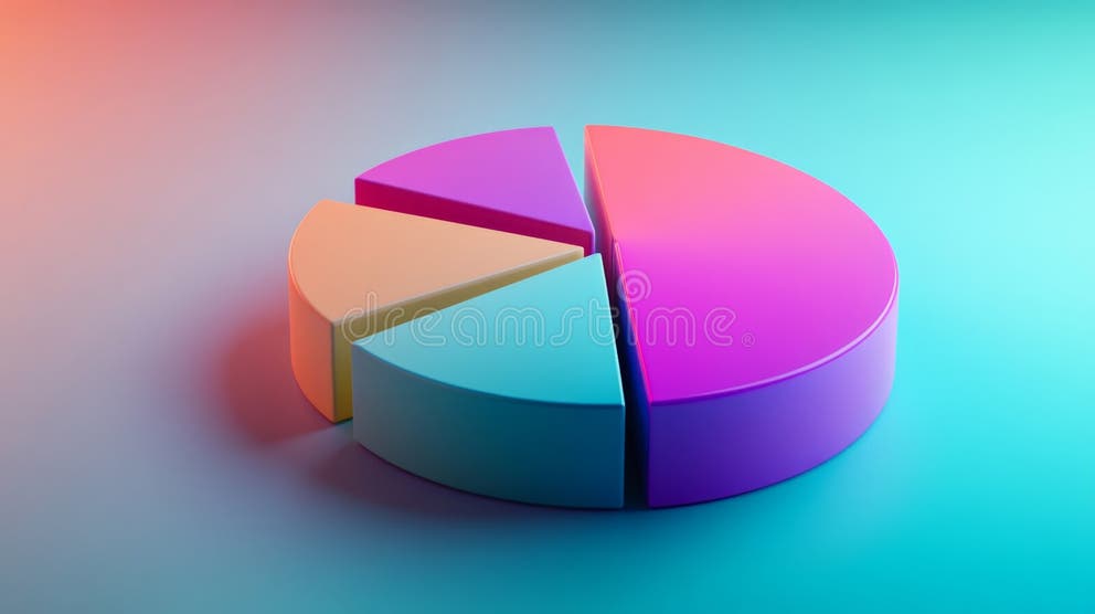 Gradient Pie Chart on Gradient Background Stock Illustration ...