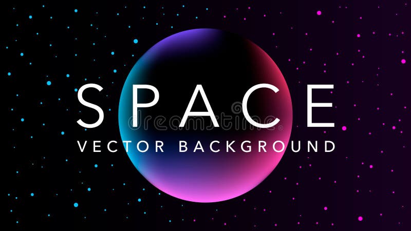 Gradient Planet. Space Background. Planet Illustration on a Stars ...