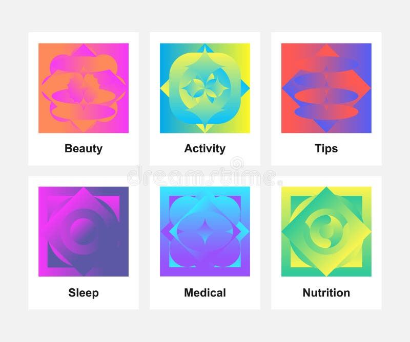 Gradient Playful Elements for Preview or Avatar or Posters. Trendy ...