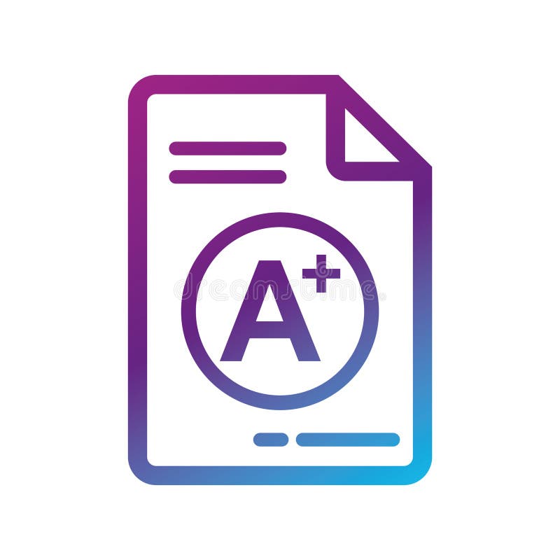 Gradient a Plus Grade Icon in Purple and Blue Tones Vector Stock Vector ...