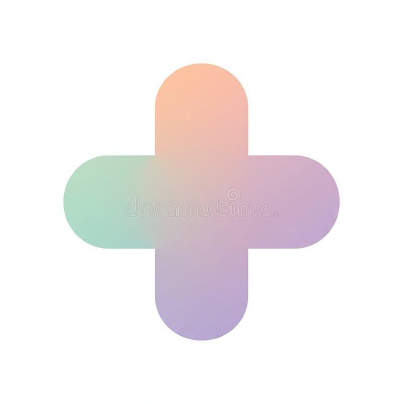 Gradient Plus Symbol Featuring a Soft Blend of Pastel Stock ...