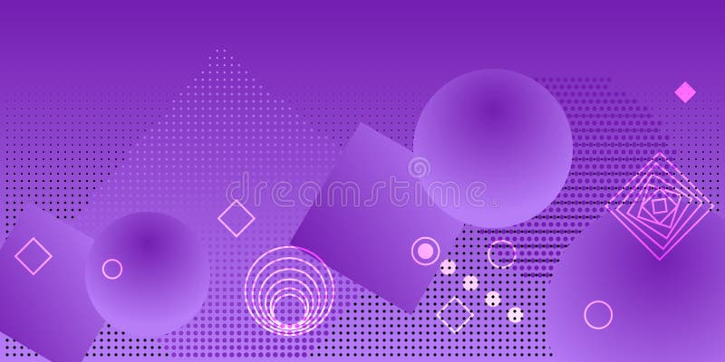 Gradient Purple Geometric Background. Spheres and Dots Shapes Co Stock ...
