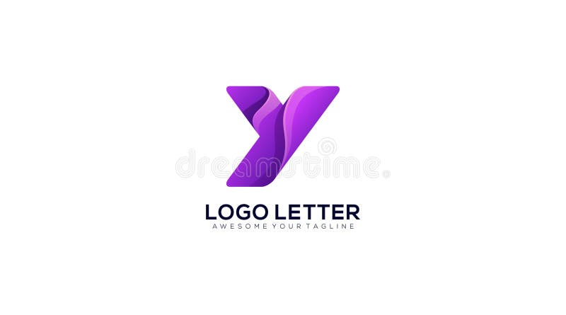 Gradient Purple Y Letter Logo, Minimal Logo Design Vector Template ...