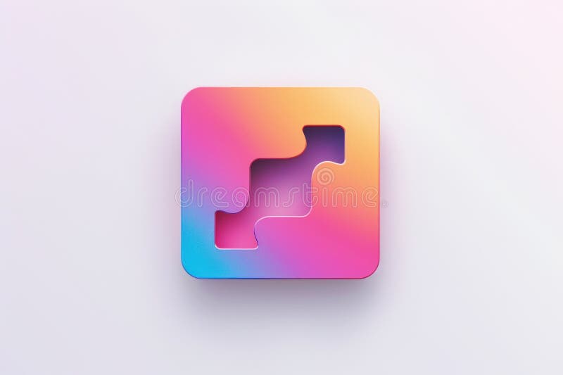 Gradient Puzzle Icon with Vibrant Colors and Modern Design for Digital ...