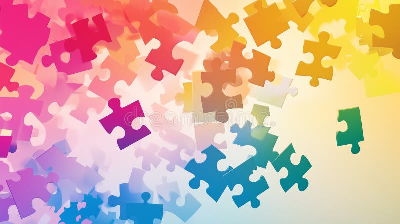 Gradient Puzzle Pieces Floating in a Bright Abstract Space Featuring ...