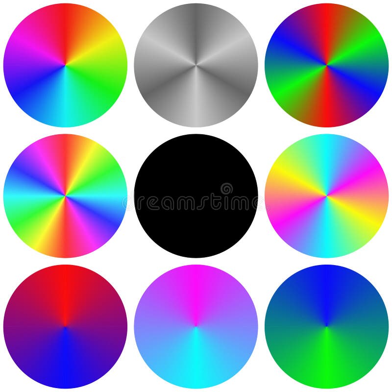 Gradient Rainbow Circle Color Palette Set Stock Vector - Illustration ...