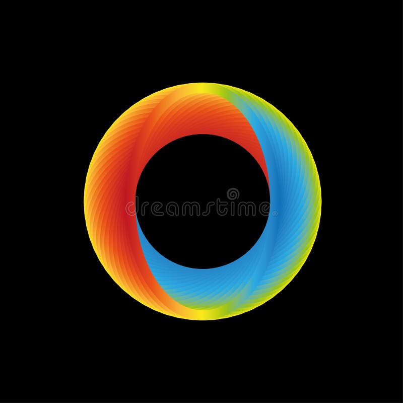 Gradient Rainbow Colors Dynamic Ellipse Shape on Black Background Stock ...
