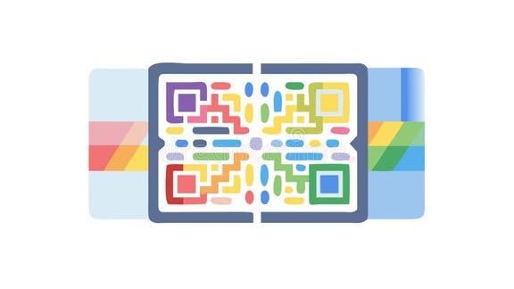 Gradient Rainbow QR Code with Abstract Blocks, Vector Design Generative ...
