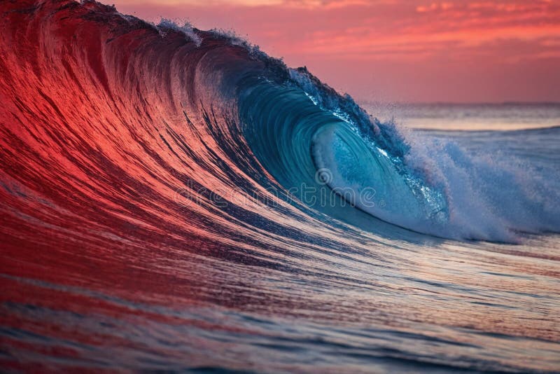 Gradient Red Blue Water Wave, Abstract Texture Background Stock ...