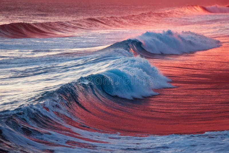 Gradient Red Blue Water Wave, Abstract Texture Background Stock ...