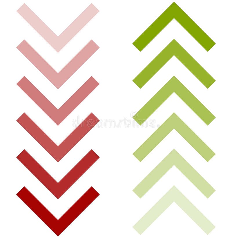 Gradient Red and Green Arrows Showing Up and Down Direction Stock ...