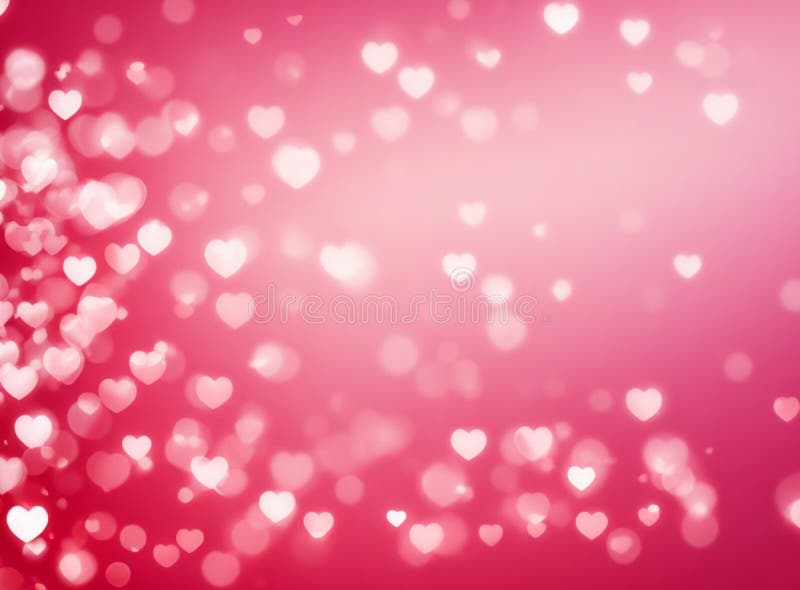 Gradient Red White Heart Shaped Light Bokeh Background Stock ...