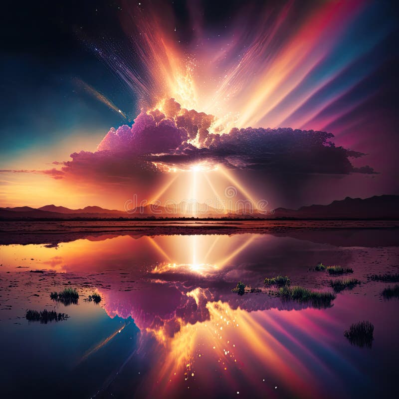 Gradient Reflection Magic Amazing Sunny Rays, Nature Beautiful Light ...