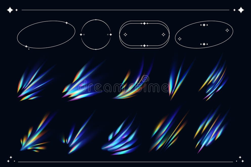 Gradient Refraction of Light Element Set Stock Illustration ...