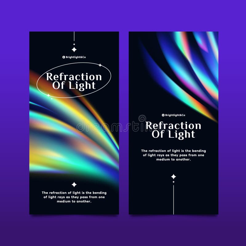 Gradient Refraction of Light Vertical Banner Set Stock Illustration ...