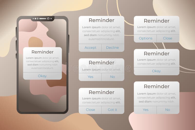 Gradient Reminder Set Design Vector Illustration. Stock Vector ...