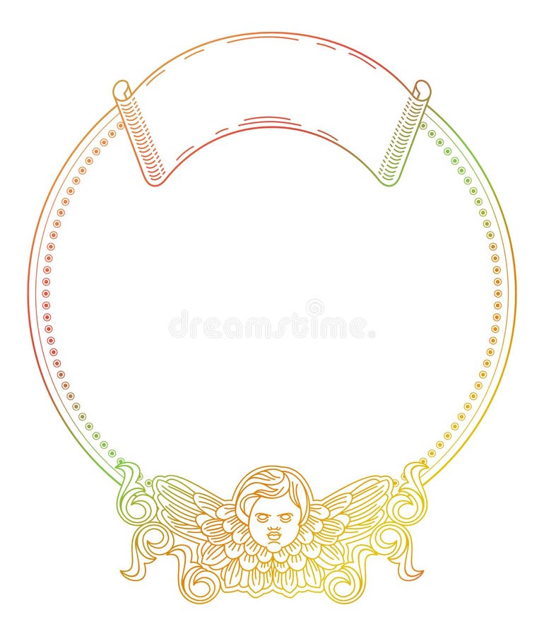 Frame with angel and heart stock vector. Illustration of colorful - 4280551