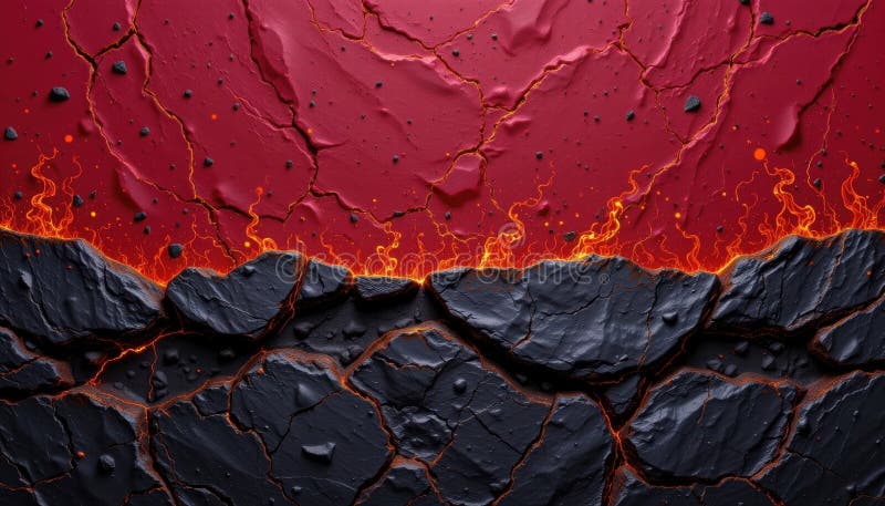 Gradient of Ruby Red To Weathered Bronze with Lava Fracture Simulation ...