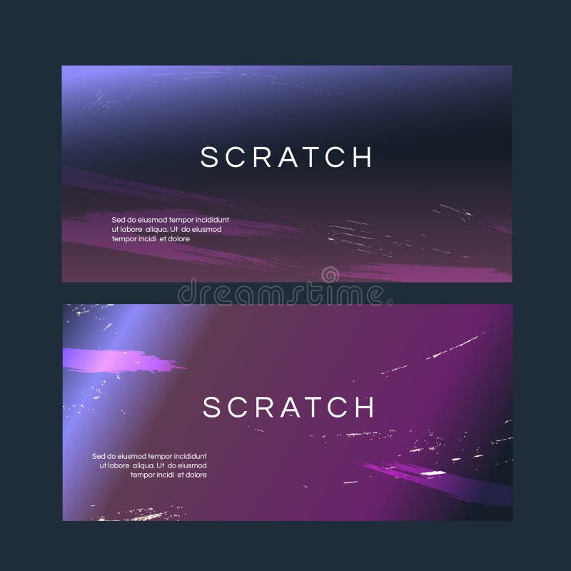 Gradient Scratch Effect Design Banner Set Stock Illustration ...