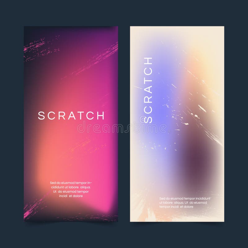 Gradient Scratch Effect Design Banner Set Stock Illustration ...