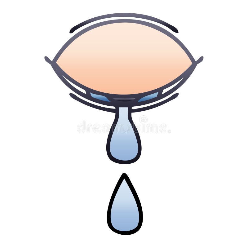 Gradient Shaded Cartoon Crying Eye Stock Vector - Illustration of ...