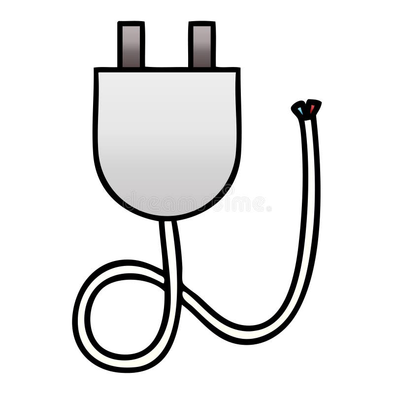 Gradient Shaded Cartoon Electrical Plug Stock Vector - Illustration of ...