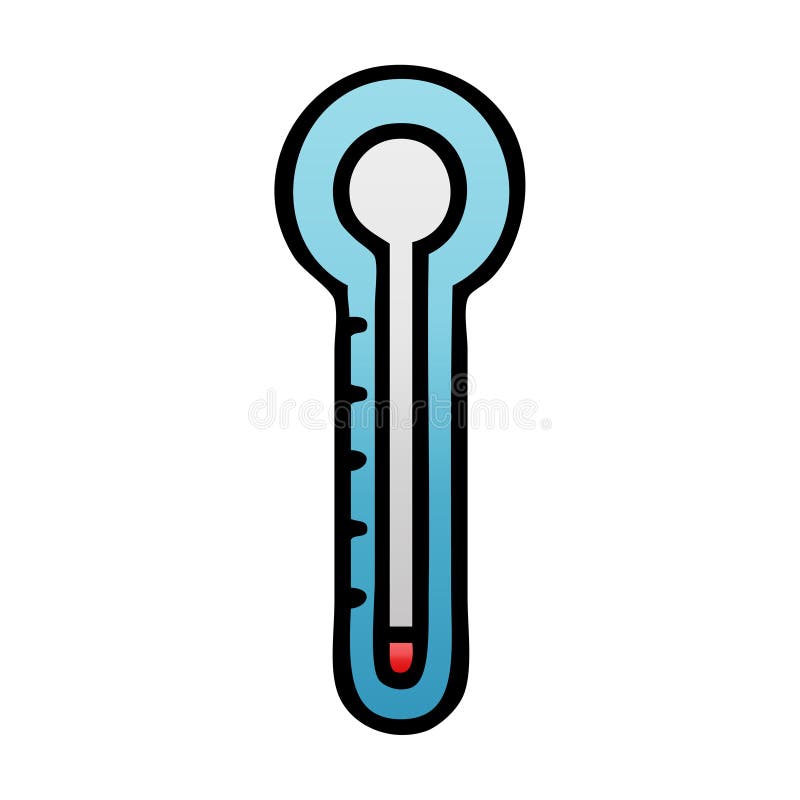 Gradient Shaded Cartoon of a Glass Thermometer Stock Vector ...