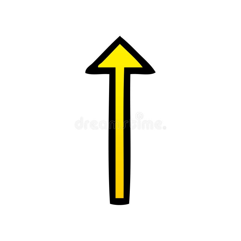 Gradient Shaded Cartoon Long Arrow Symbol Stock Vector - Illustration ...