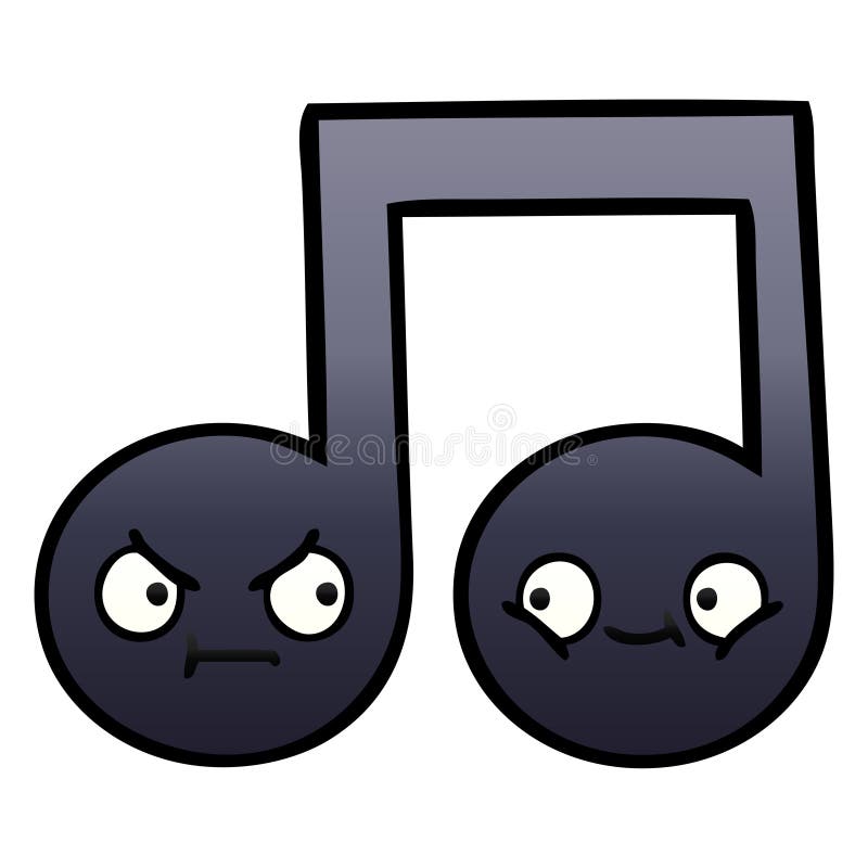 Gradient Shaded Cartoon of a Musical Note Stock Vector - Illustration ...