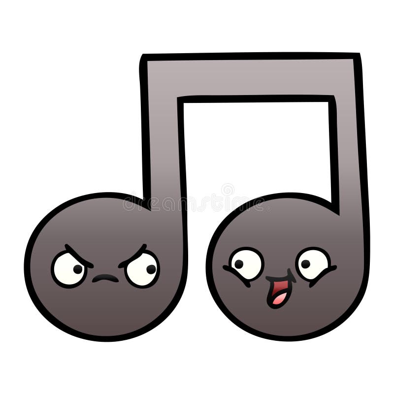 Gradient Shaded Cartoon Musical Note Stock Vector - Illustration of ...