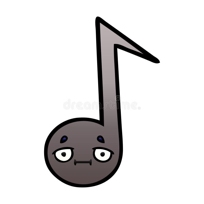 Gradient Shaded Cartoon Musical Note Stock Vector - Illustration of ...