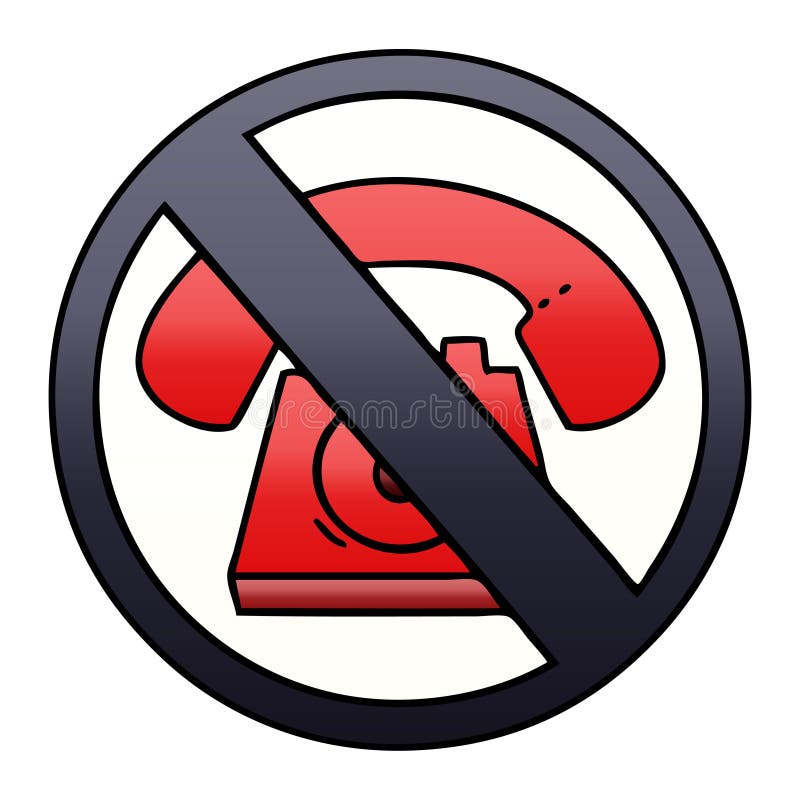 Gradient Shaded Cartoon No Phones Allowed Sign Stock Vector ...