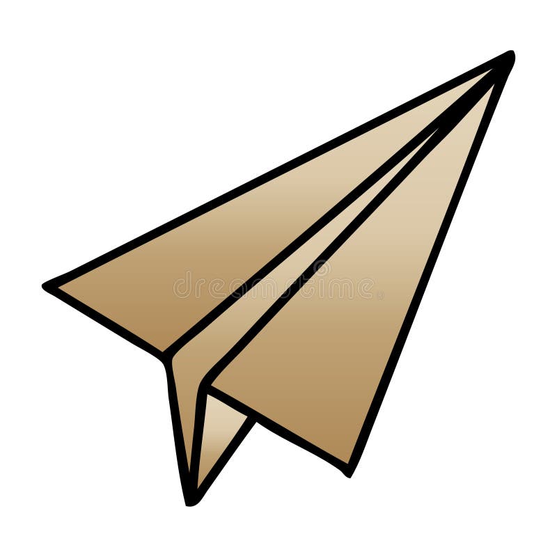 Gradient Shaded Cartoon Paper Aeroplane Stock Vector - Illustration of ...