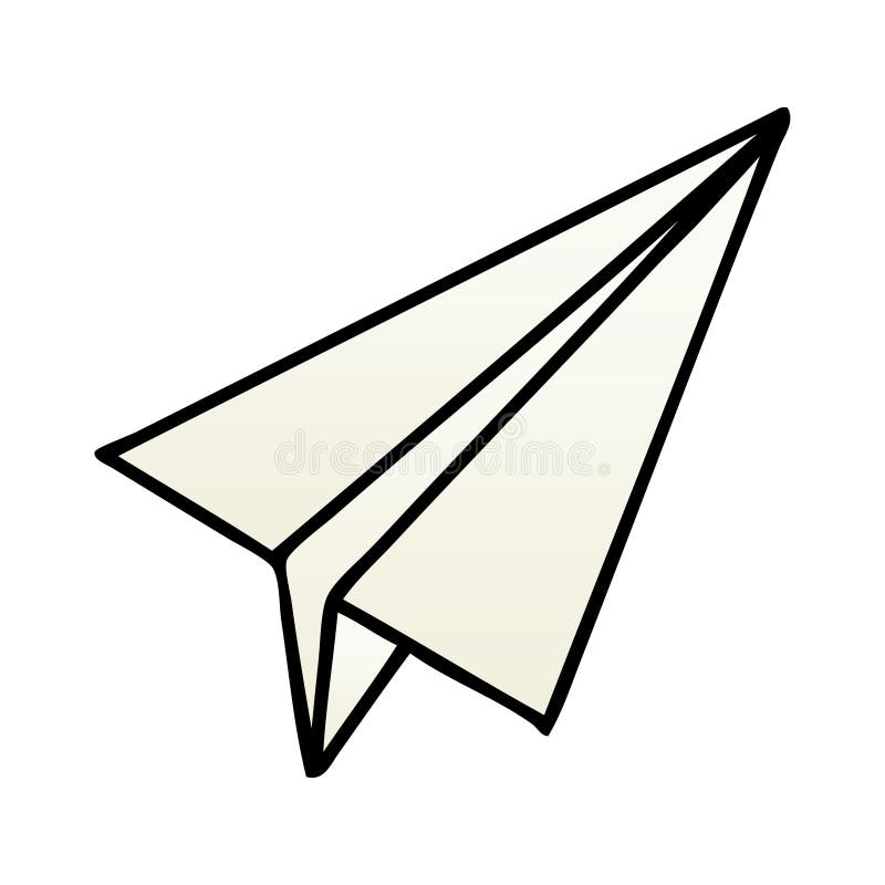 Paper Plane Airplane Aeroplane Folded Cute Illustration Retro Freehand ...