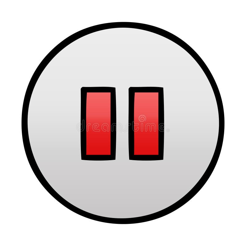 Gradient Shaded Cartoon Pause Button Stock Vector - Illustration of ...