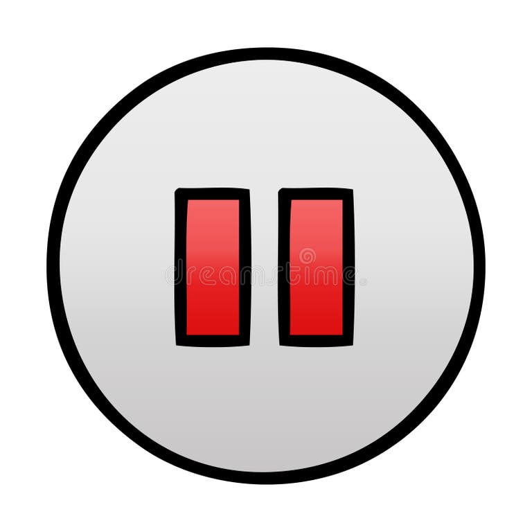 Gradient Shaded Cartoon Pause Button Stock Vector - Illustration of ...