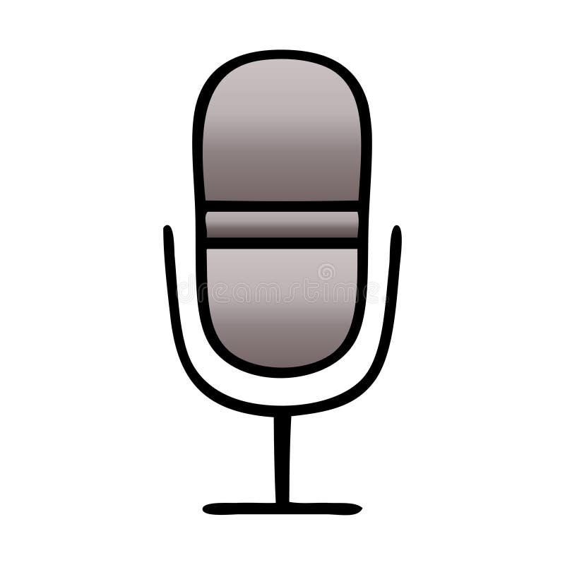 Gradient Shaded Cartoon Retro Microphone Stock Vector - Illustration of ...