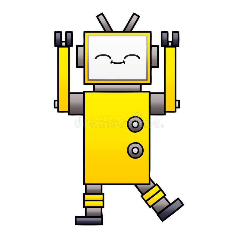 Gradient Shaded Cartoon of a Robot Stock Vector - Illustration of ...