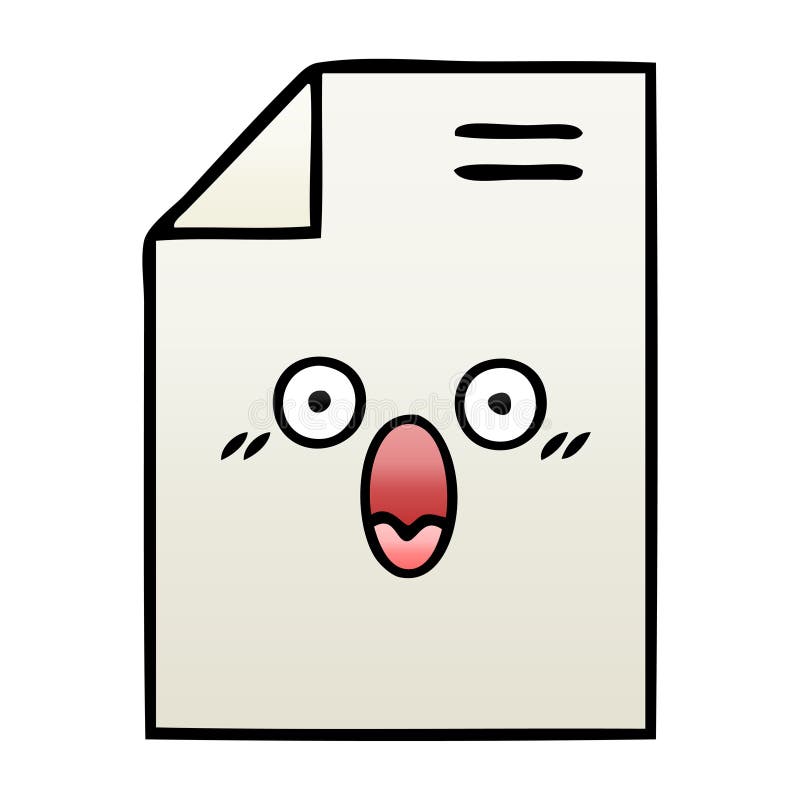 Gradient Shaded Cartoon Sheet of Paper Stock Vector - Illustration of ...