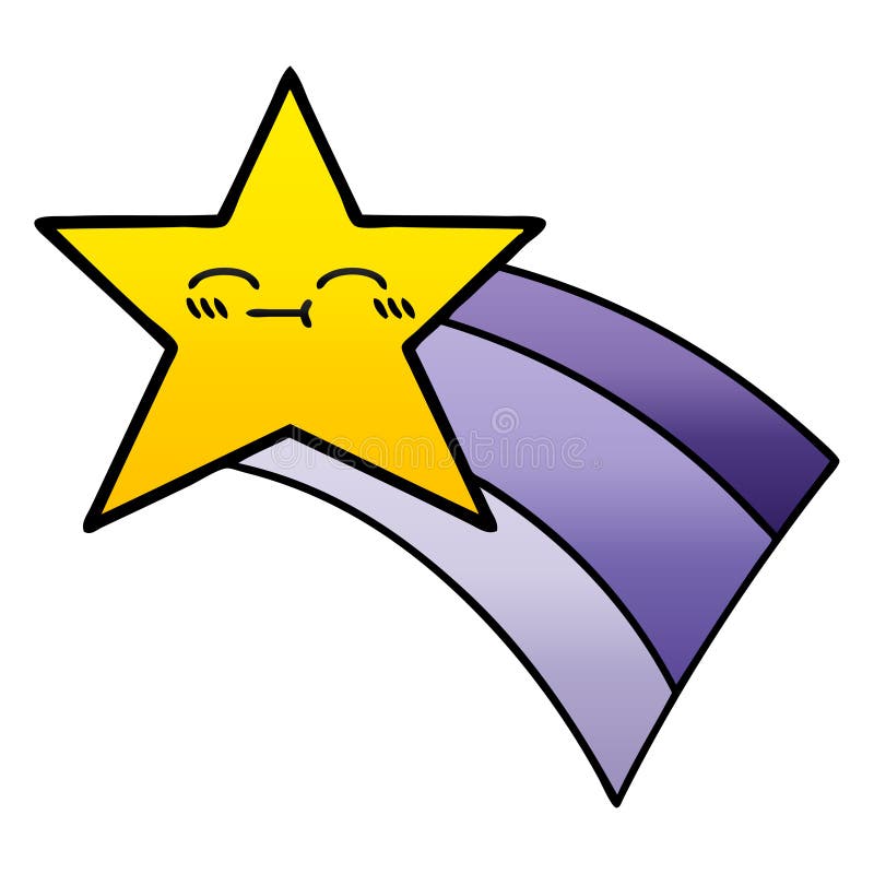 Gradient Shaded Cartoon Shooting Rainbow Star Stock Vector ...