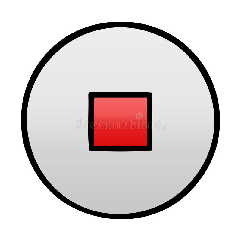 Gradient Shaded Cartoon Stop Button Stock Vector - Illustration of ...