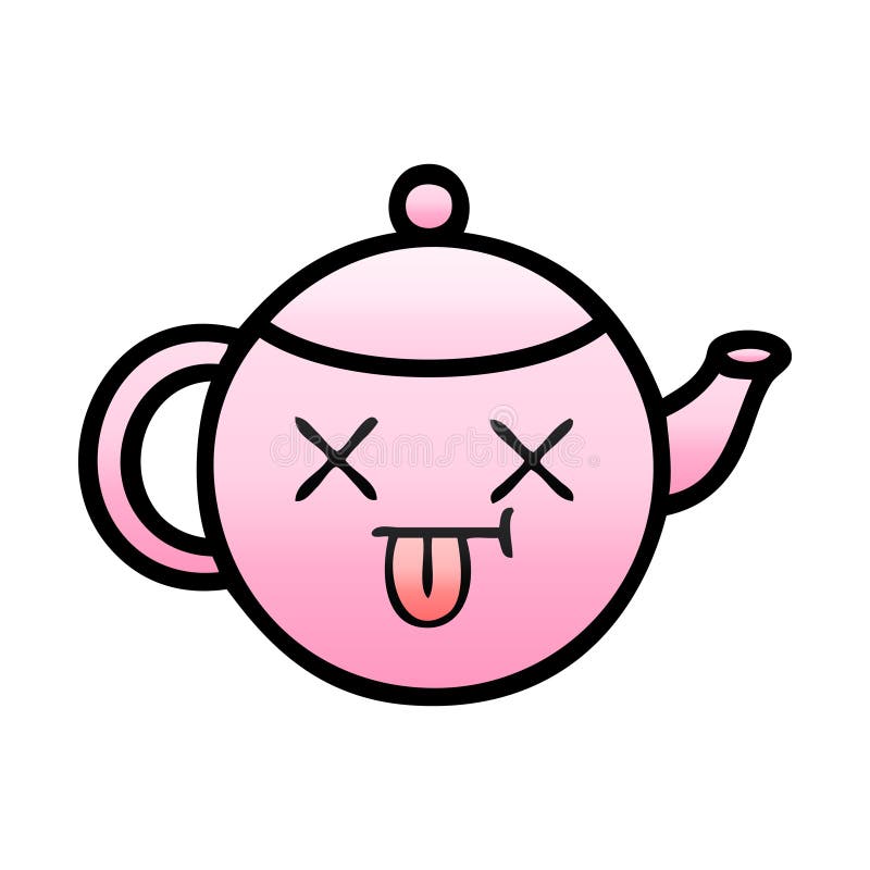 Cartoon Teapot Tea Pot Drink Face Object Cute Illustration Retro ...